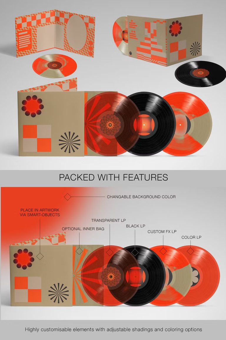 Gatefold Vinyl Mockup Pack - The Danny - Mockup Design Resources
