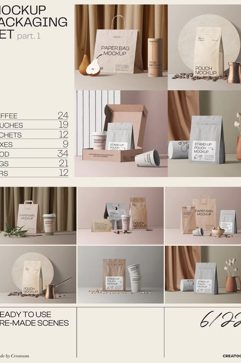 Mockup Packaging Set - Part 1 - The Danny - Mockup Design Resources