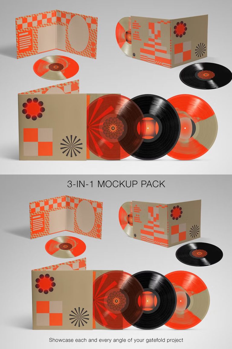 Gatefold Vinyl Mockup Pack - The Danny - Mockup Design Resources
