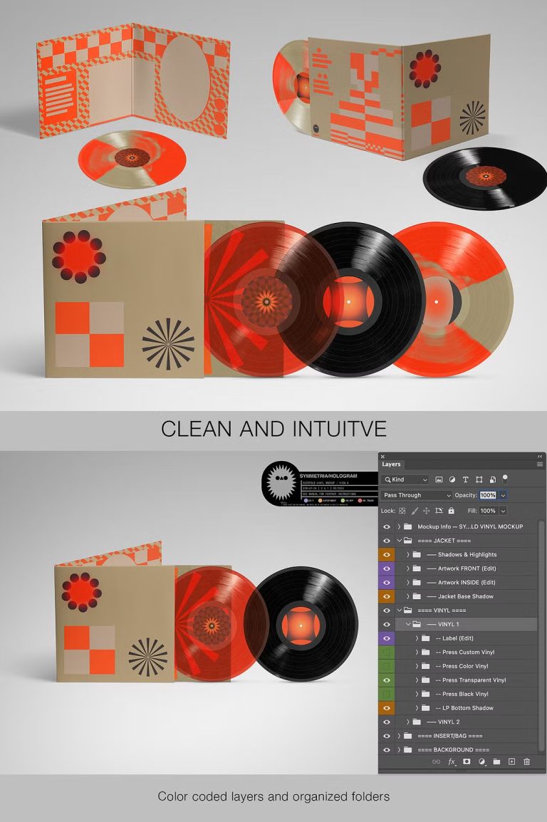 Gatefold Vinyl Mockup Pack - The Danny - Mockup Design Resources