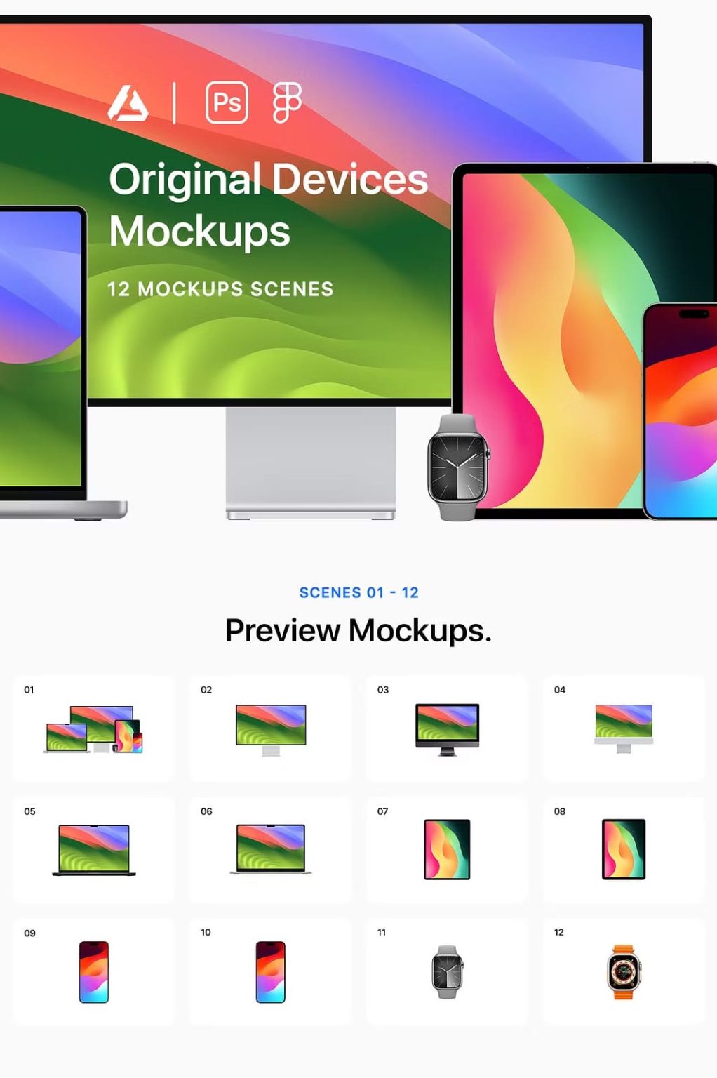 12 Original Devices Mockups - 2024 - The Danny - Mockup Design Resources