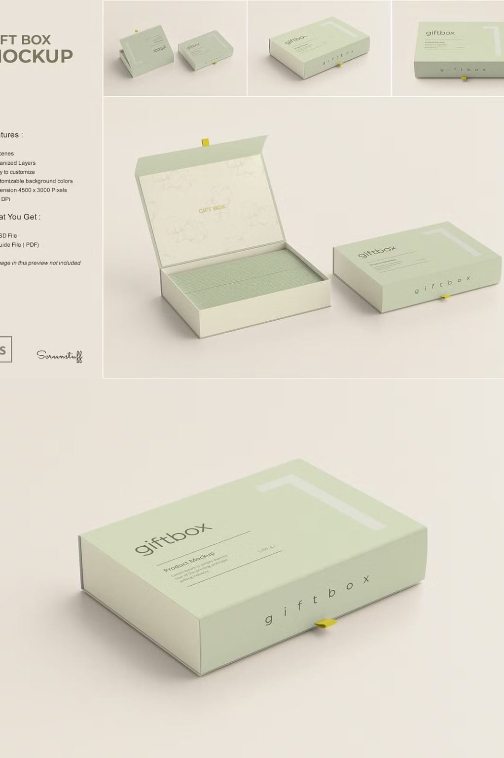 Gift Box Mockup - The Danny - Mockup Design Resources