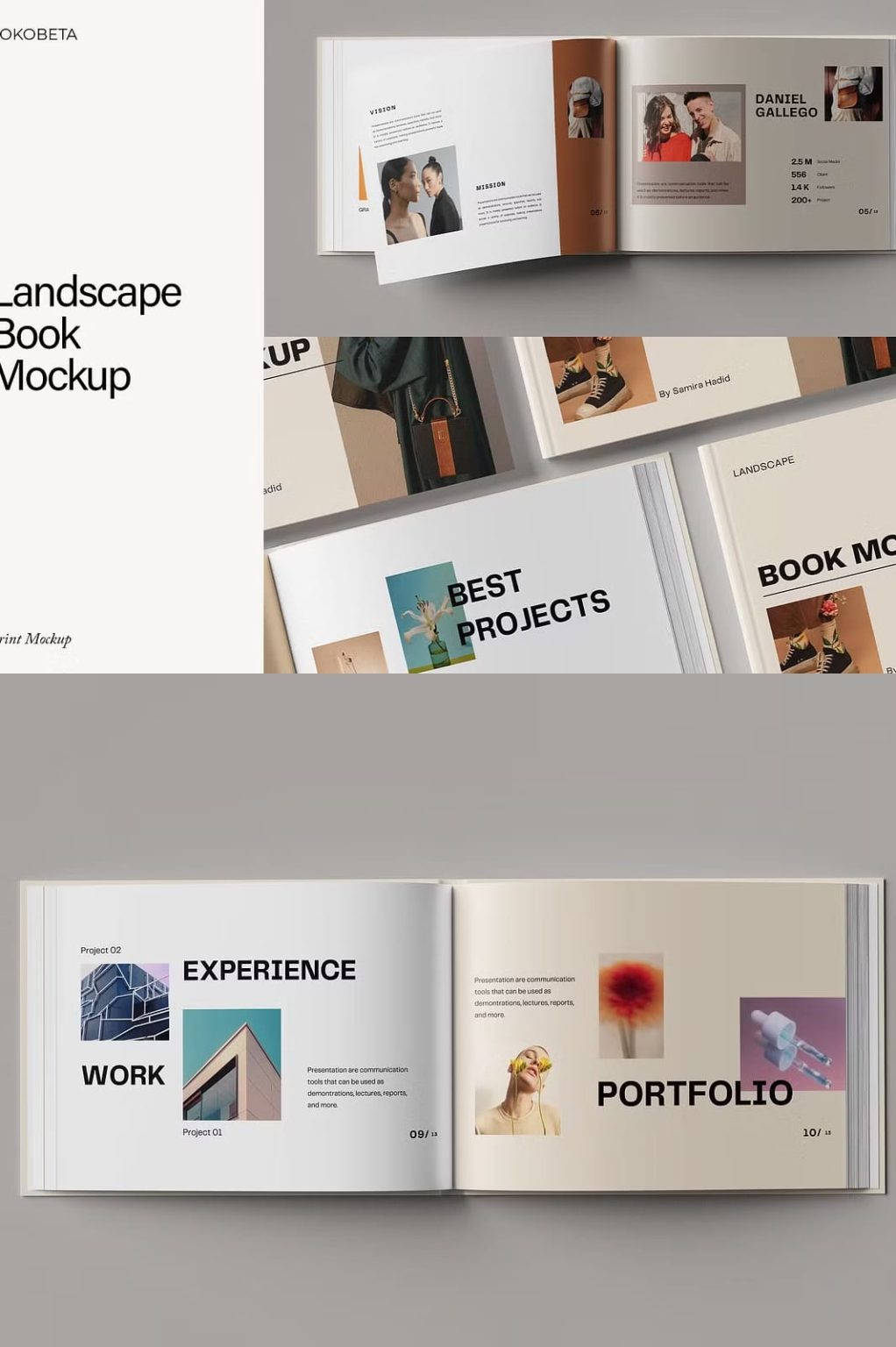 Landscape Book Mockup - The Danny - Mockup Design Resources