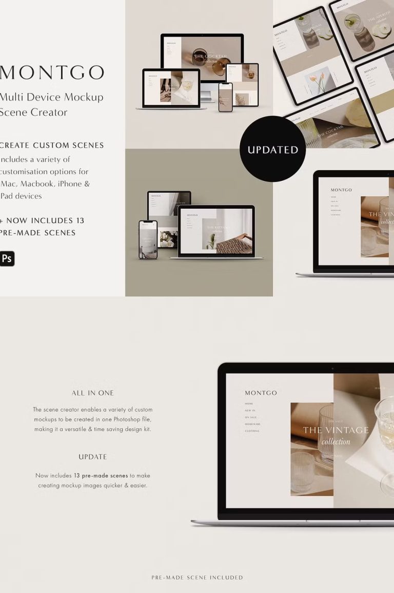 Multi Device Mockup Scene Creator - The Danny - Mockup Design Resources