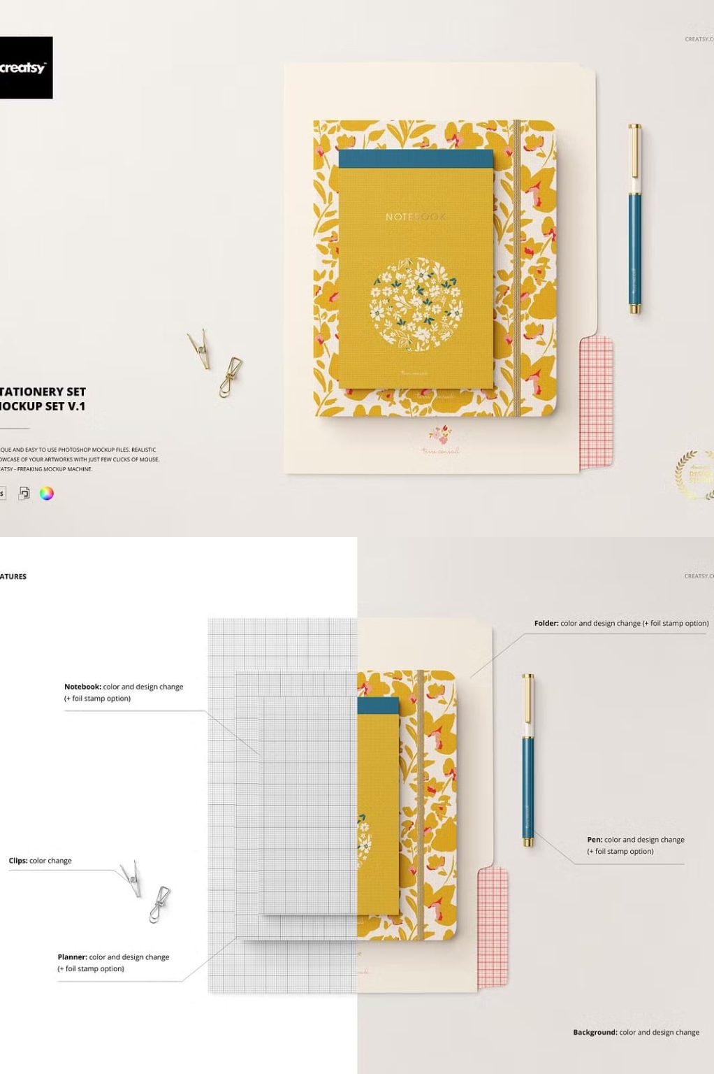 Stationery Set Mockup Set v.1 - The Danny - Mockup Design Resources