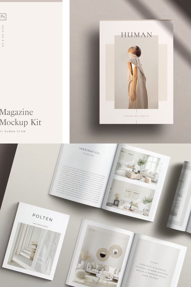 Magazine Mockup Kit - The Danny - Mockup Design Resources
