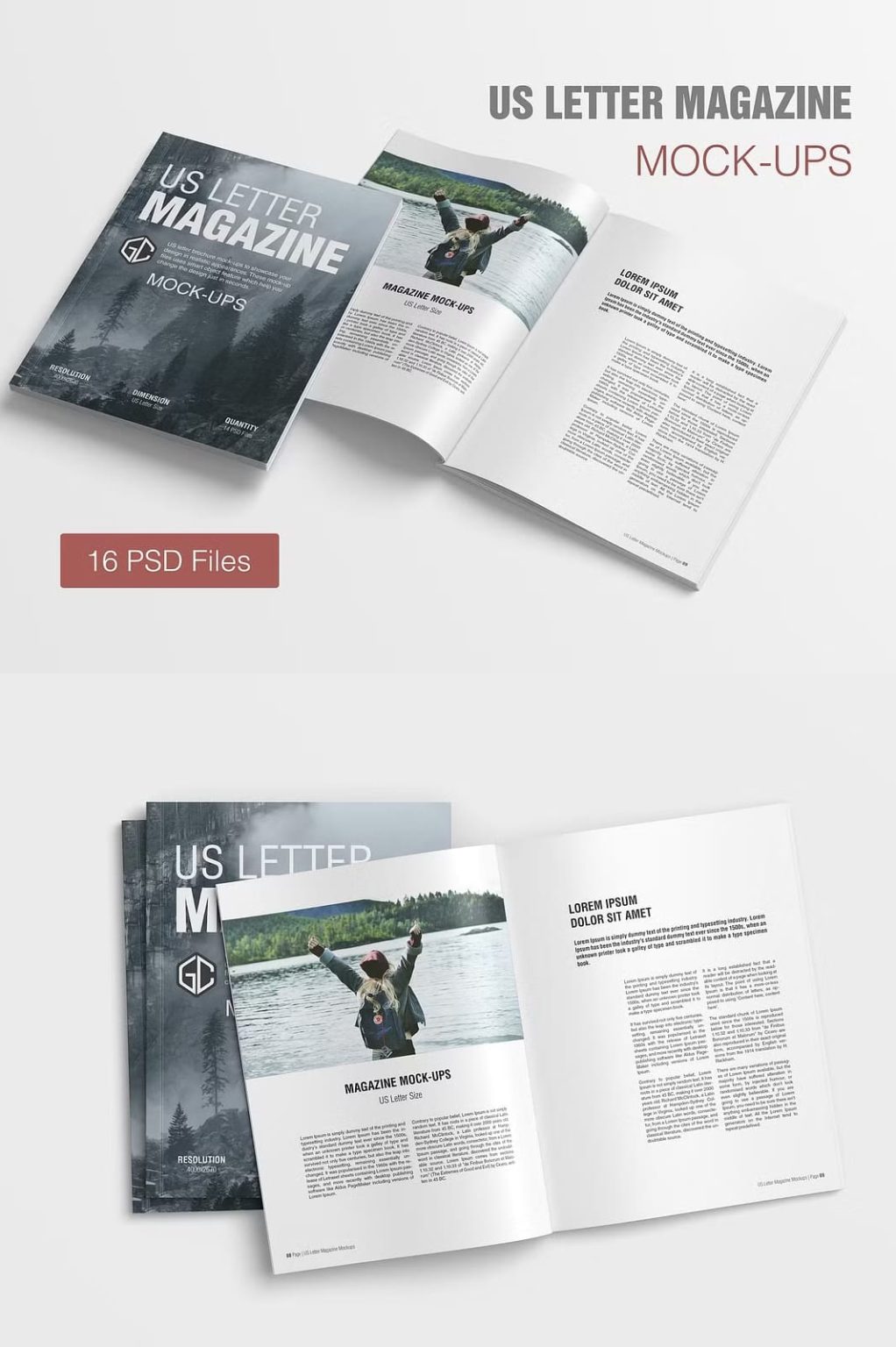 US Letter Magazine Mockup - The Danny - Mockup Design Resources
