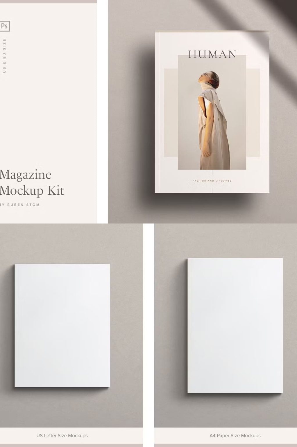 Magazine Mockup Kit - The Danny - Mockup Design Resources