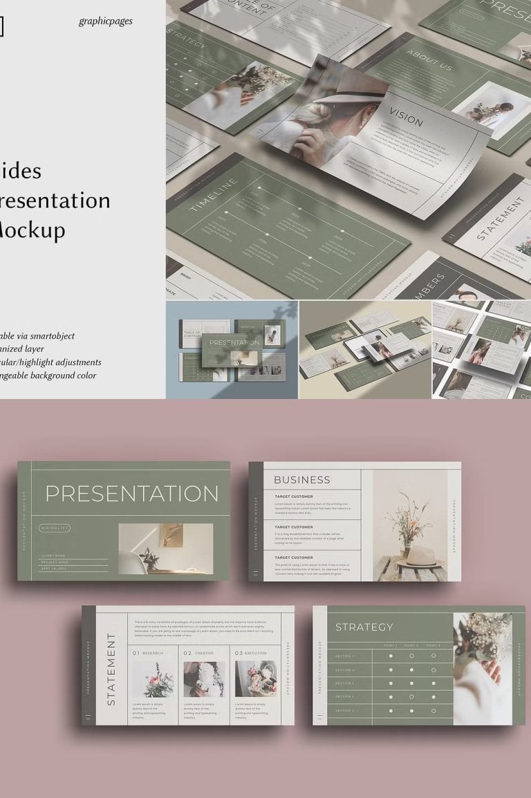 Slides Presentation Mockup - The Danny - Mockup Design Resources