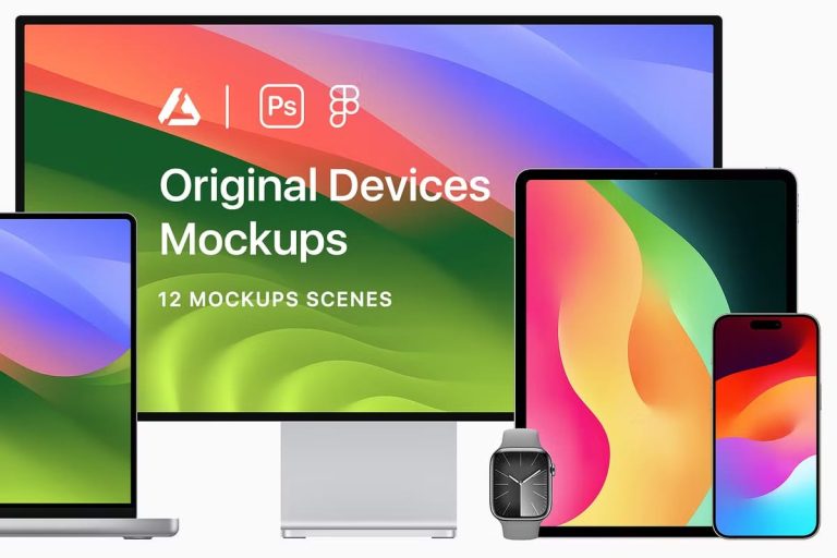 12 Original Devices Mockups - 2024 - The Danny - Mockup Design Resources