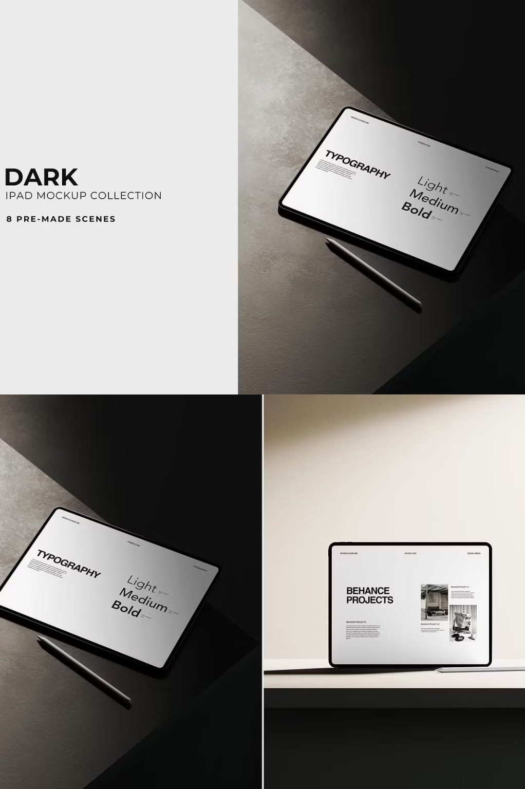 Dark iPad Mockup Collection - The Danny - Mockup Design Resources
