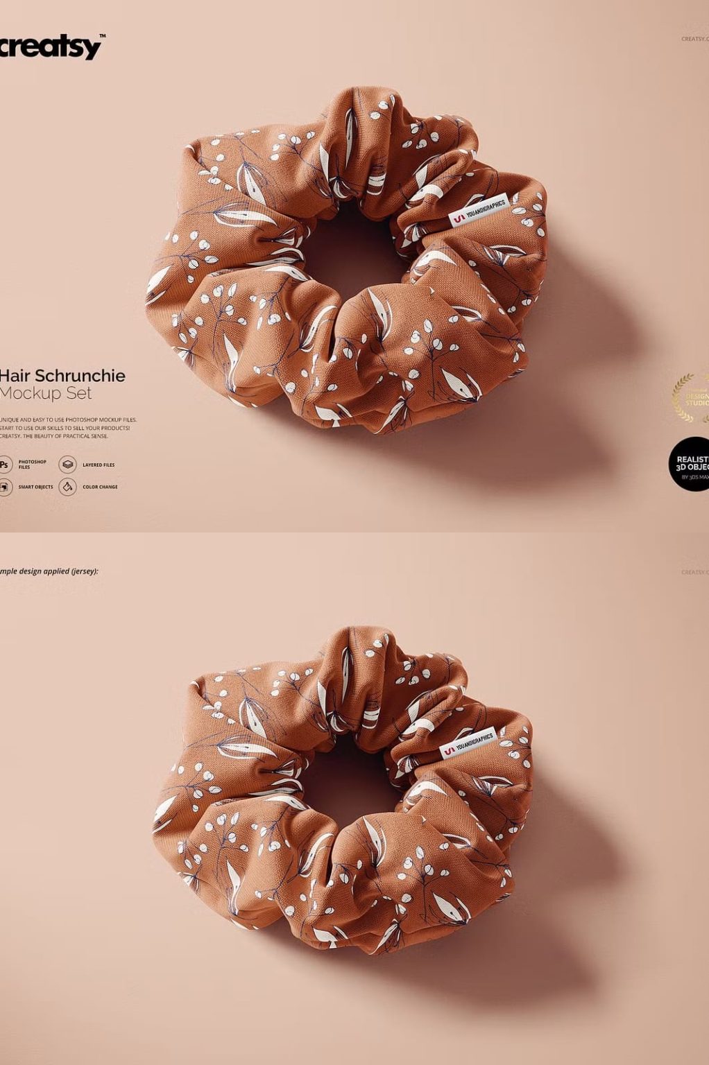 Hair Scrunchie Mockup Set - The Danny - Mockup Design Resources