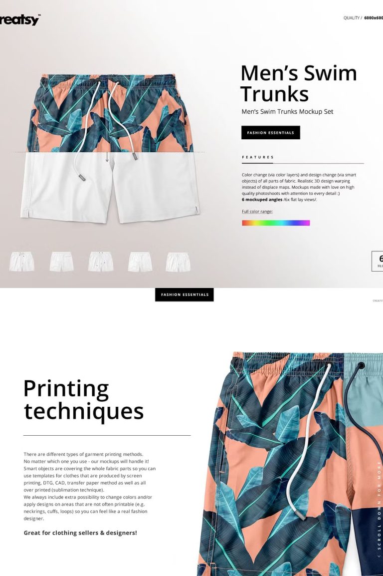 Men's Swim Trunks Mockup Set - The Danny - Mockup Design Resources