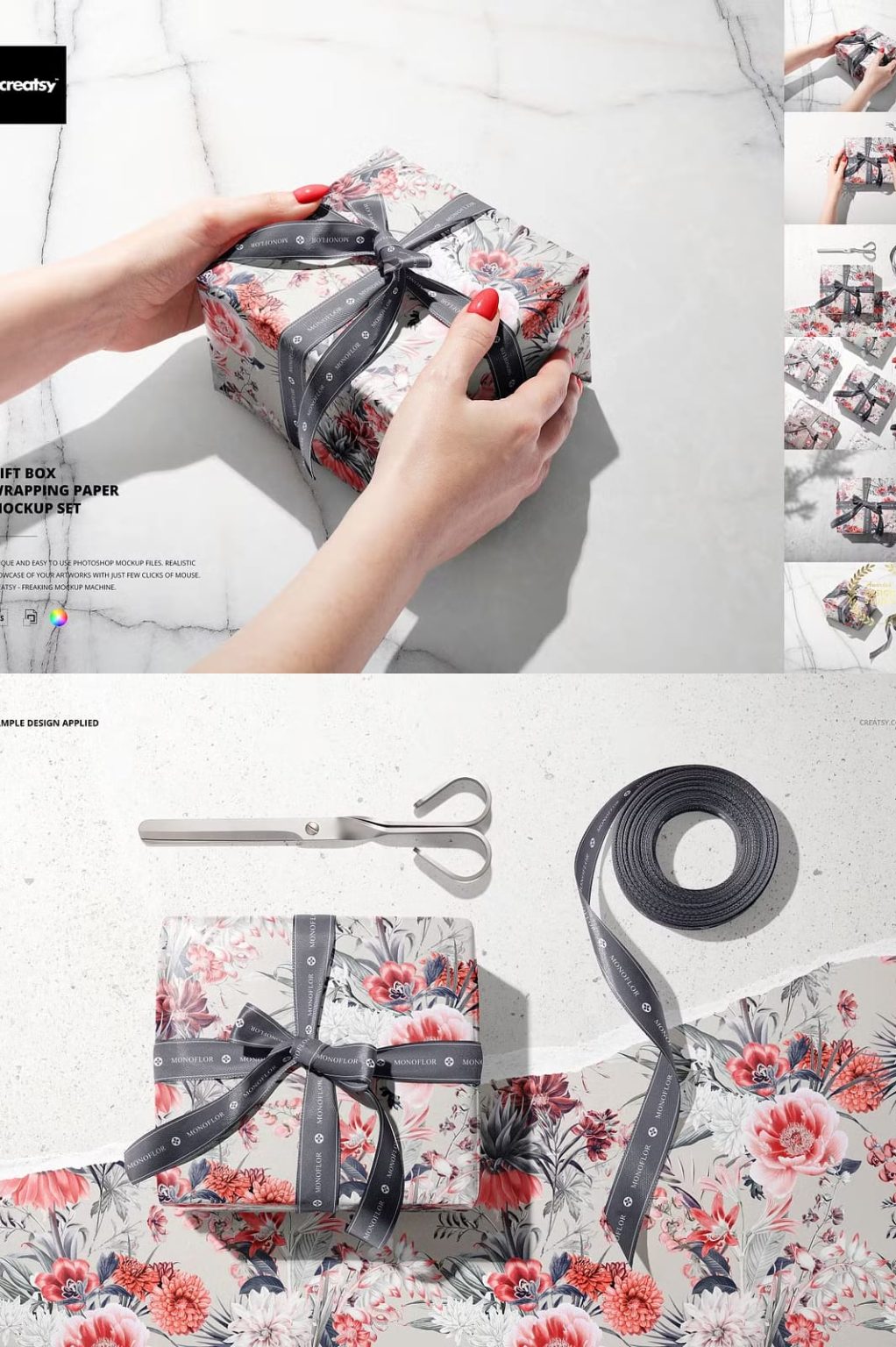 Gift Box Wrapping Paper Mockup Set - The Danny - Mockup Design Resources