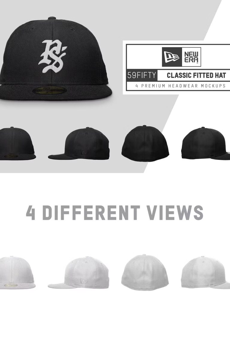 New Era 59Fifty Fitted Hat Mockups - The Danny - Mockup Design Resources