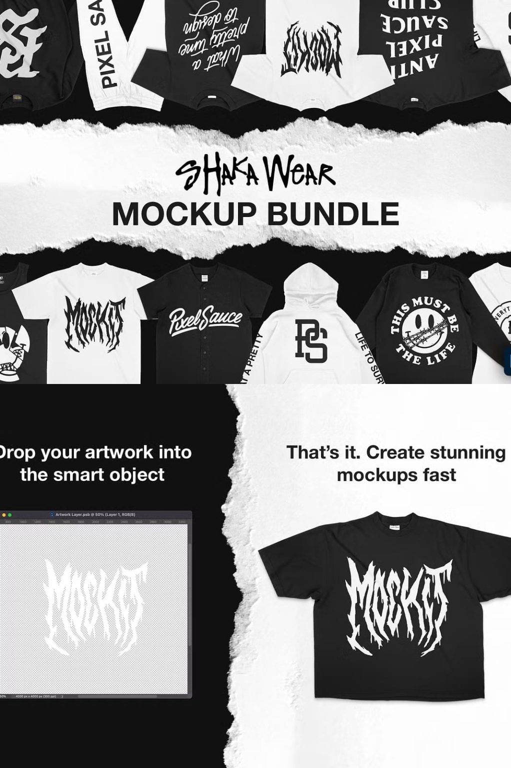 Shaka Wear Essentials Mockup Bundle - The Danny - Mockup Design Resources