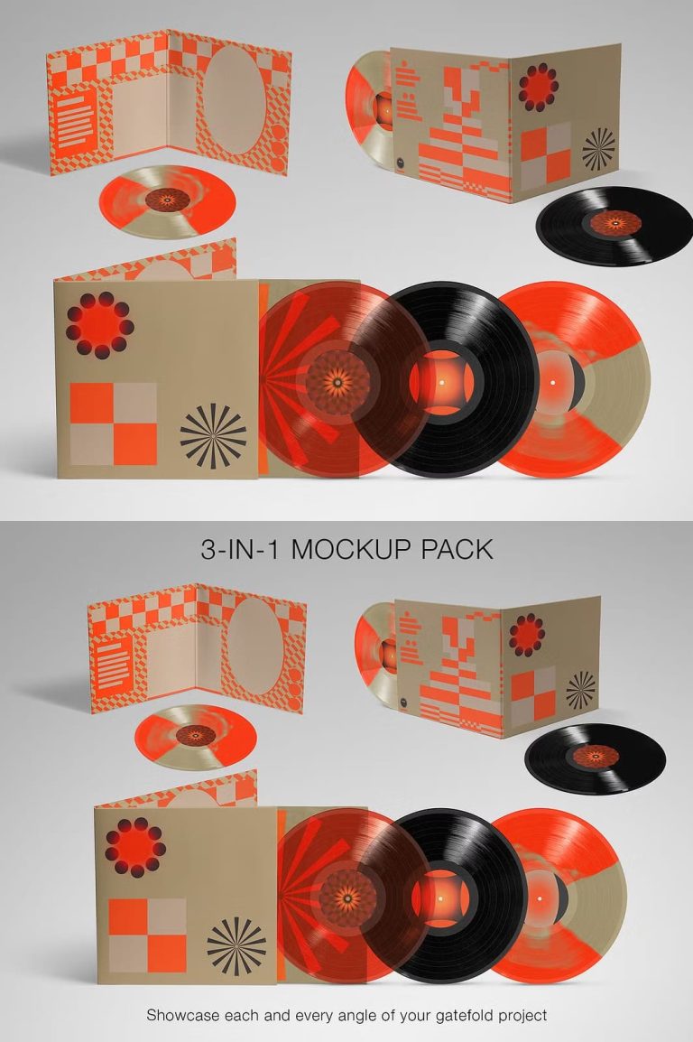 Gatefold Vinyl Mockup Pack - The Danny - Mockup Design Resources