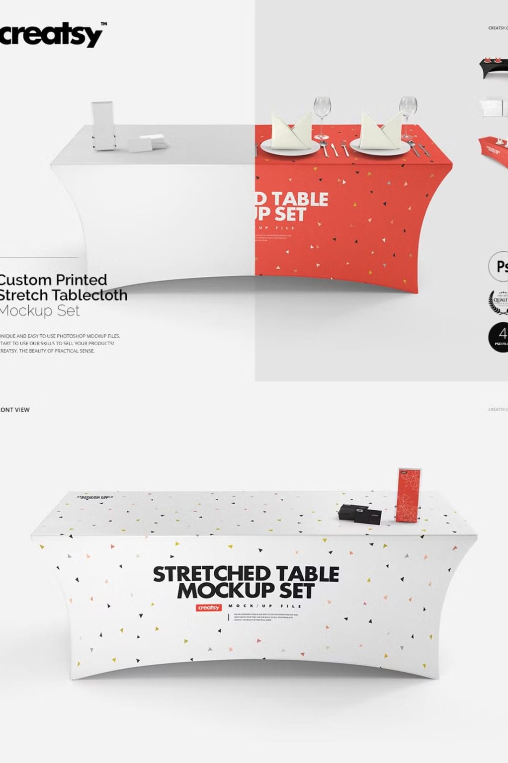 Stretch Tablecloth Mockup Set - The Danny - Mockup Design Resources