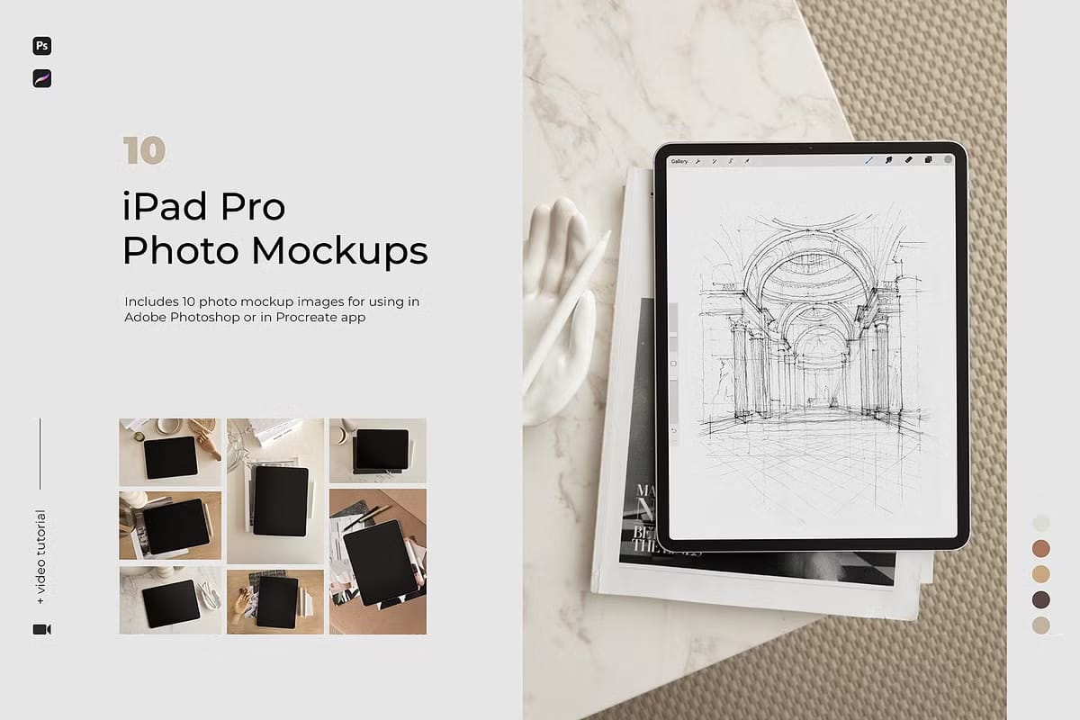 iPad Pro Photo Mockups - The Danny - Mockup Design Resources