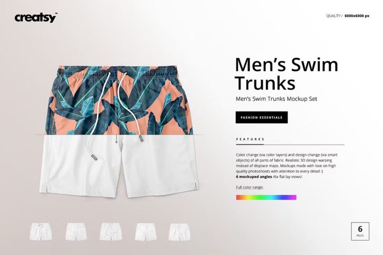 Men's Swim Trunks Mockup Set - The Danny - Mockup Design Resources