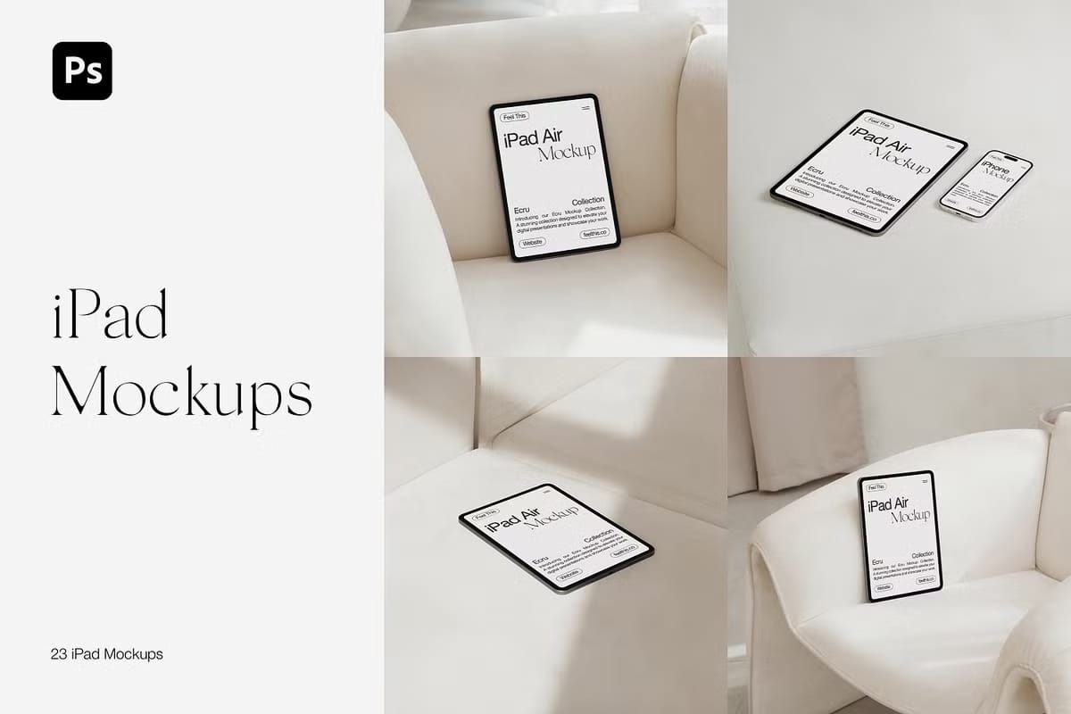 iPad Air Mockups - The Danny - Mockup Design Resources