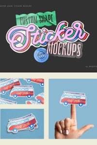 Custom Shape Sticker Mockup - The Danny - Mockup Design Resources