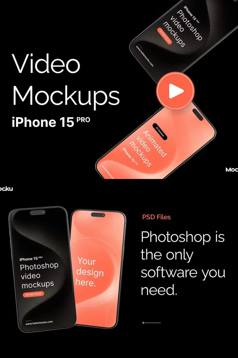 iPhone 15 PRO Video Mockup Bundle - The Danny - Mockup Design Resources