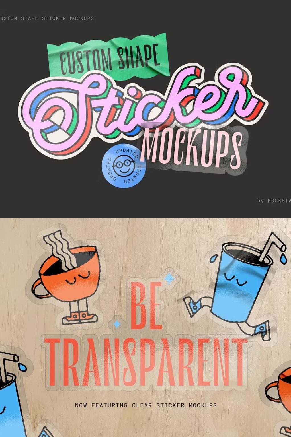 Custom Shape Sticker Mockup - The Danny - Mockup Design Resources