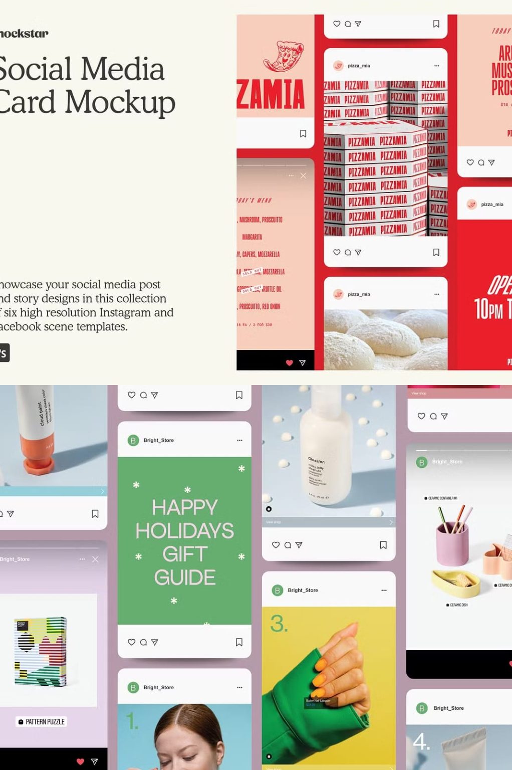 Social Media Card Mockup Collection - The Danny - Mockup Design Resources