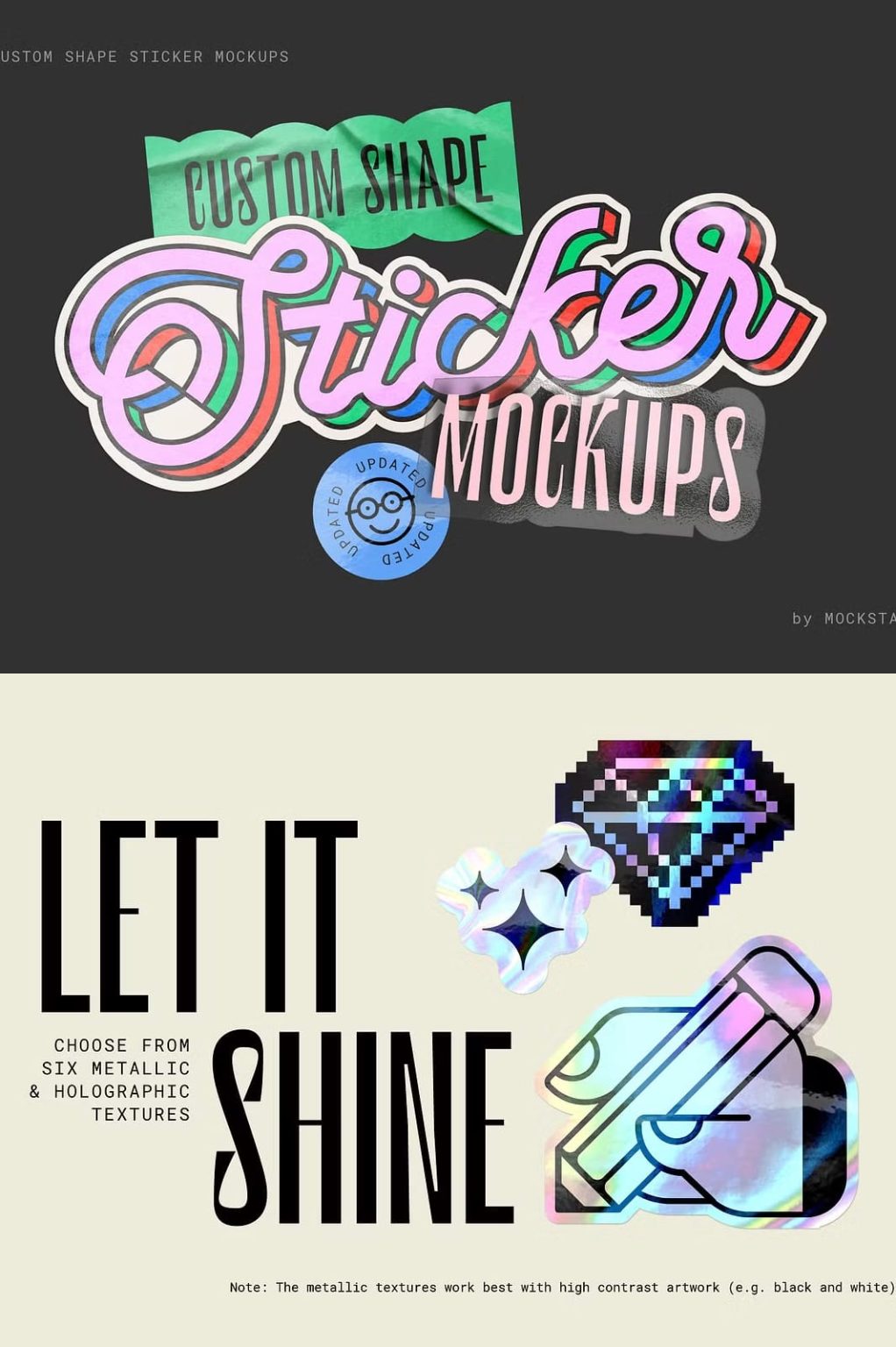 Custom Shape Sticker Mockup - The Danny - Mockup Design Resources