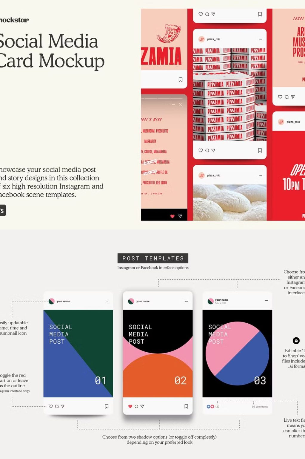 Social Media Card Mockup Collection - The Danny - Mockup Design Resources