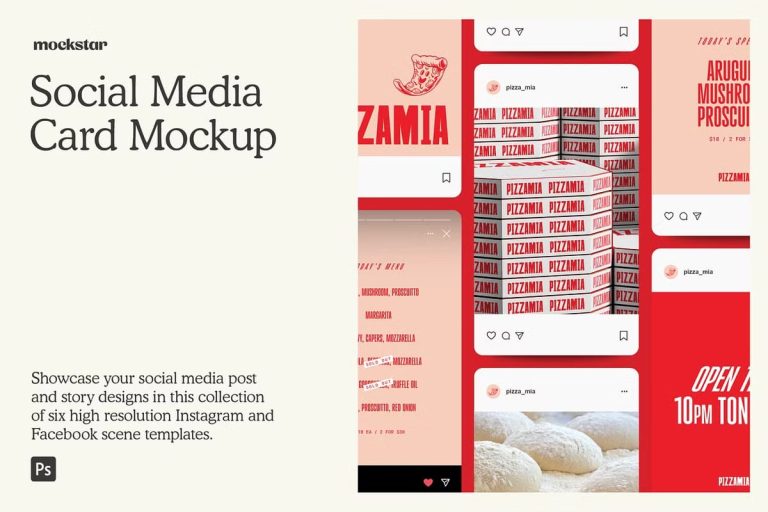 Social Media Card Mockup Collection - The Danny - Mockup Design Resources