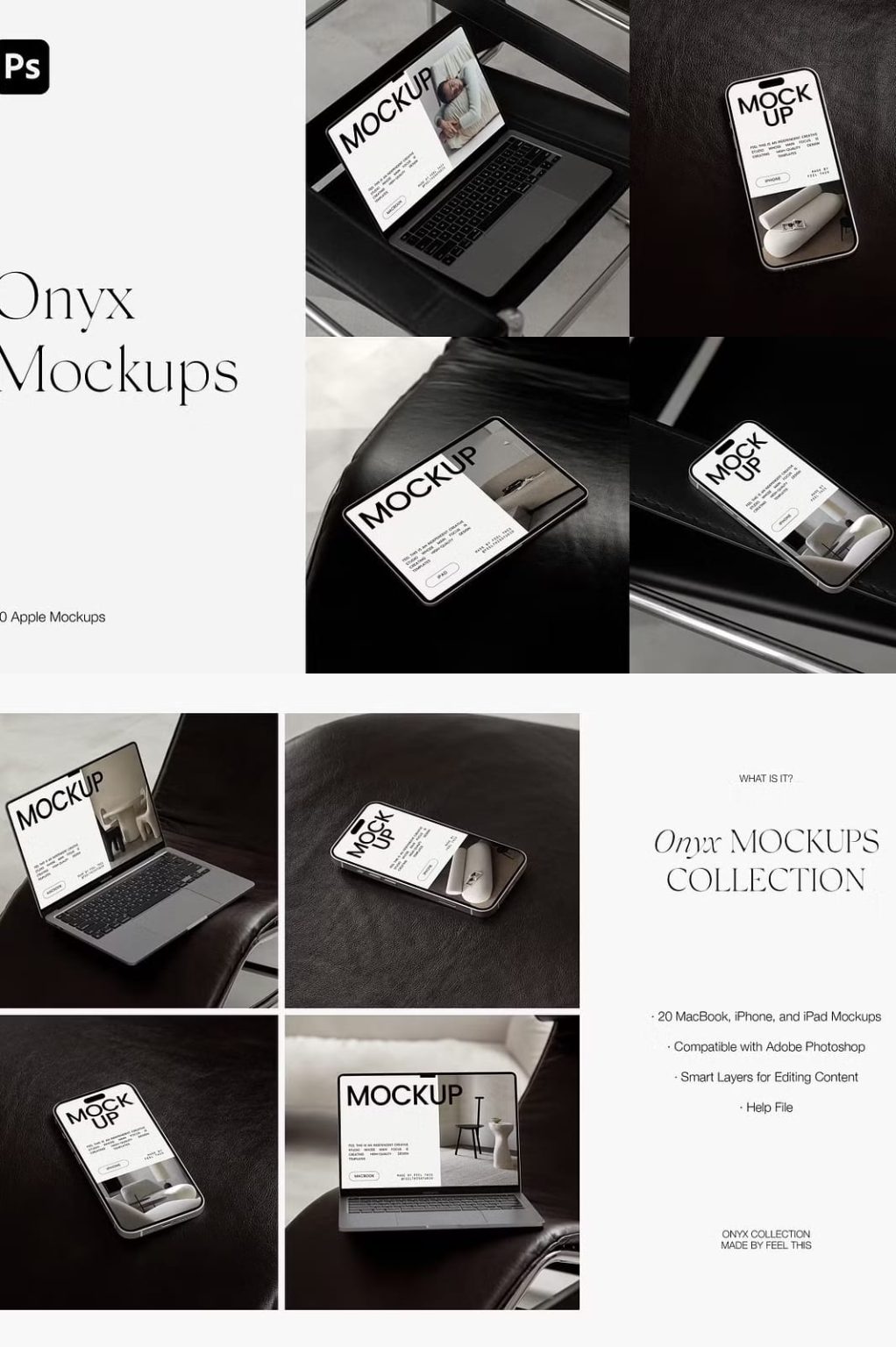 Apple Mockups | MacBook iPhone iPad - The Danny - Mockup Design Resources