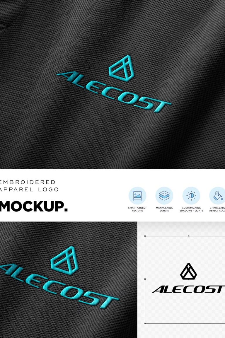 Embroidered Logo Tshirt Mockup - The Danny - Mockup Design Resources