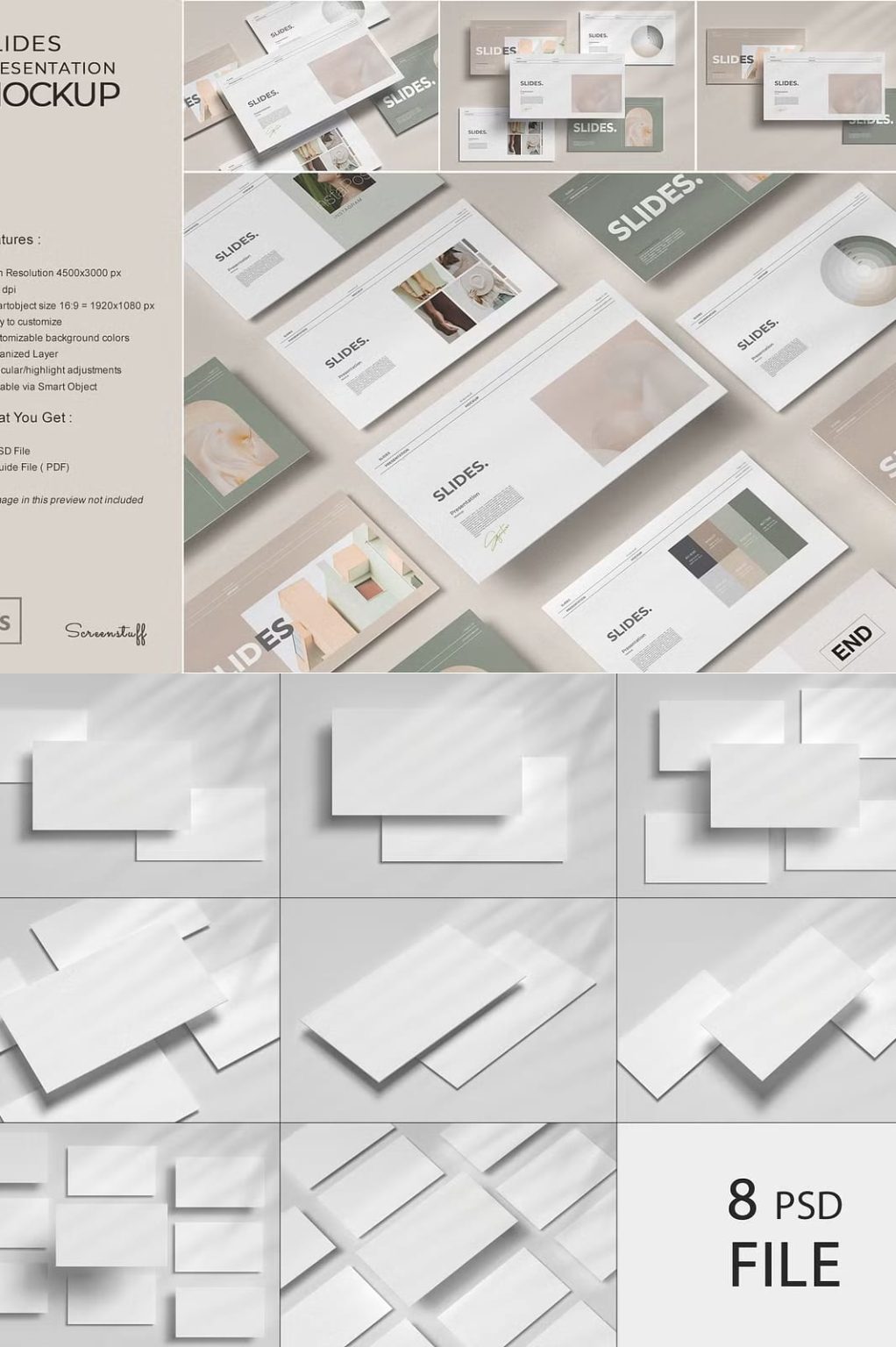 Slides Presentation Mockup - The Danny - Mockup Design Resources