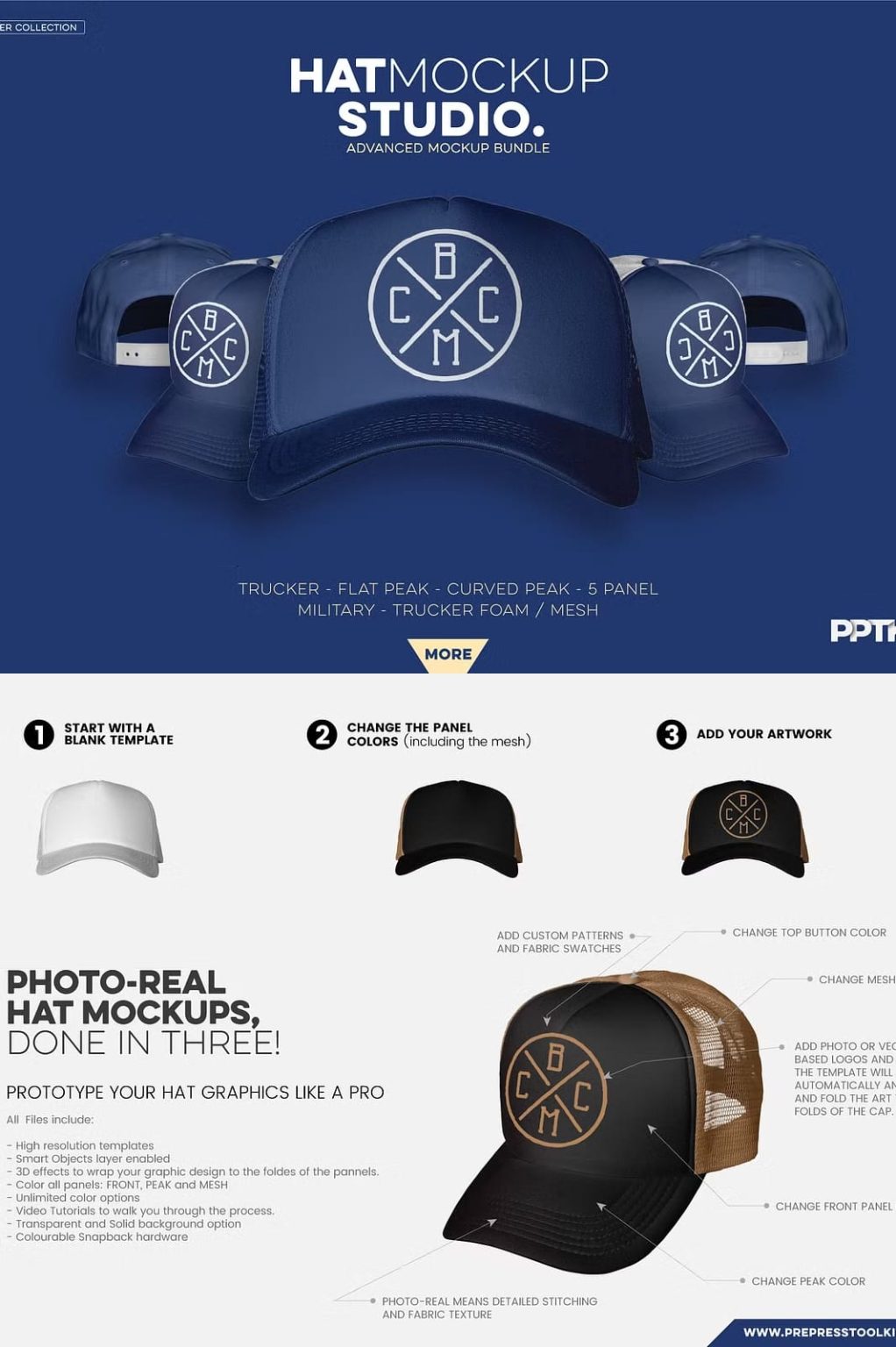Hat Mockup Studio - Master Bundle - The Danny - Mockup Design Resources