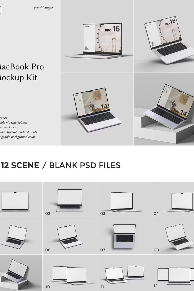MacBook Pro Mockup Kit - The Danny - Mockup Design Resources