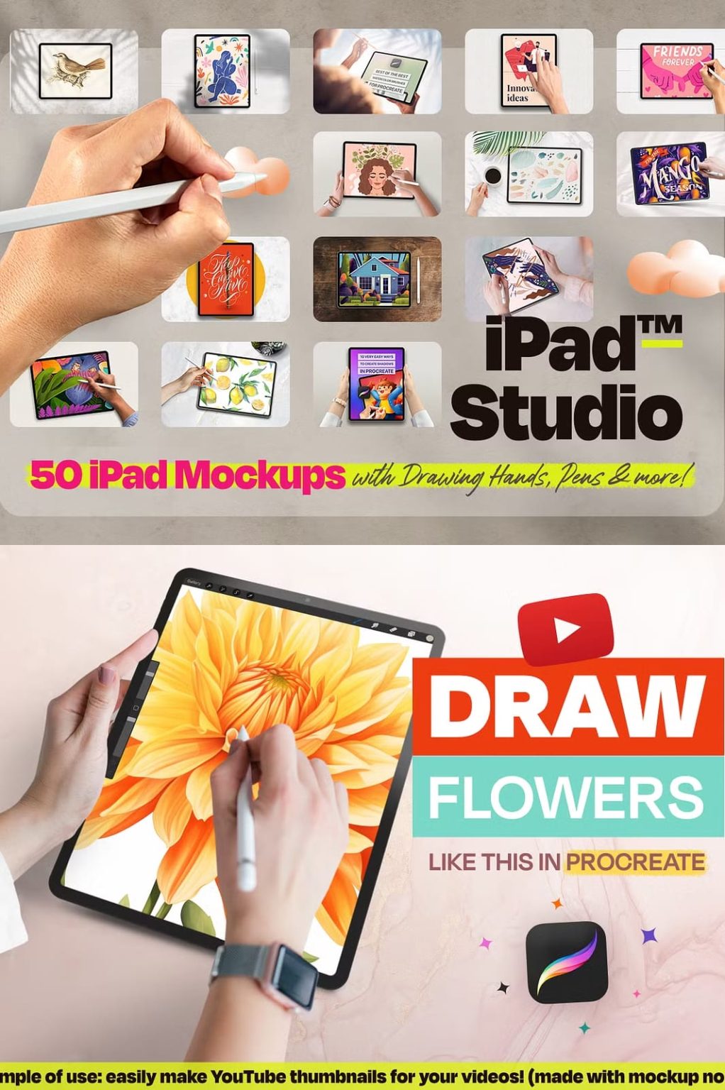 iPad Studio — 50 Editable Mockups - The Danny - Mockup Design Resources