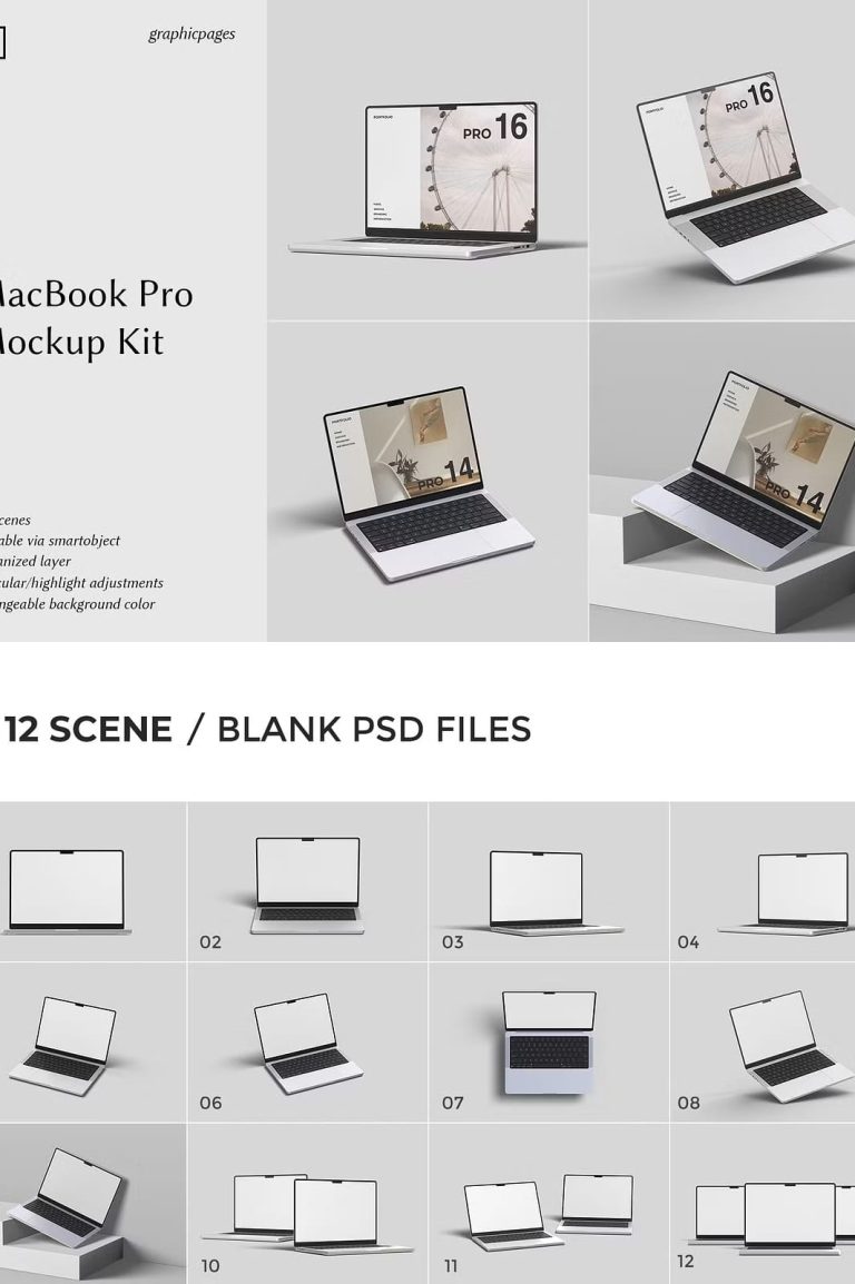 MacBook Pro Mockup Kit - The Danny - Mockup Design Resources