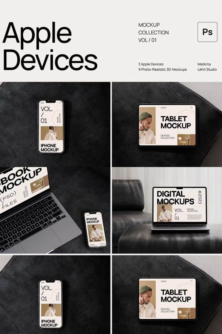 Apple Devices Mockups Vol / 01 - The Danny - Mockup Design Resources