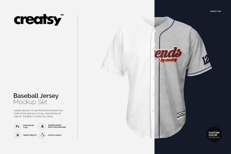 Baseball Jersey Mockup Set - The Danny - Mockup Design Resources
