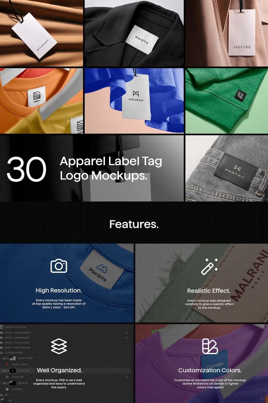 30 Apparel Tag & Labels Logo Mockups - The Danny - Mockup Design Resources