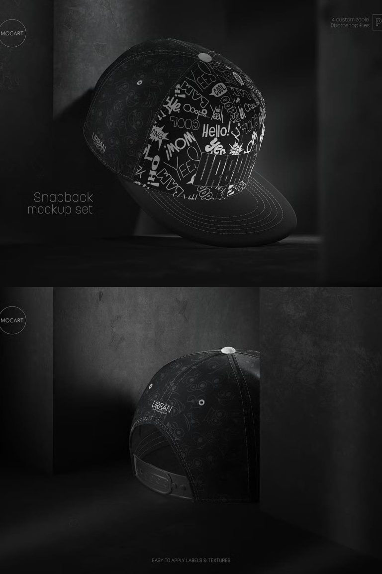 Snapback Cap Mockup Set 3 - The Danny - Mockup Design Resources