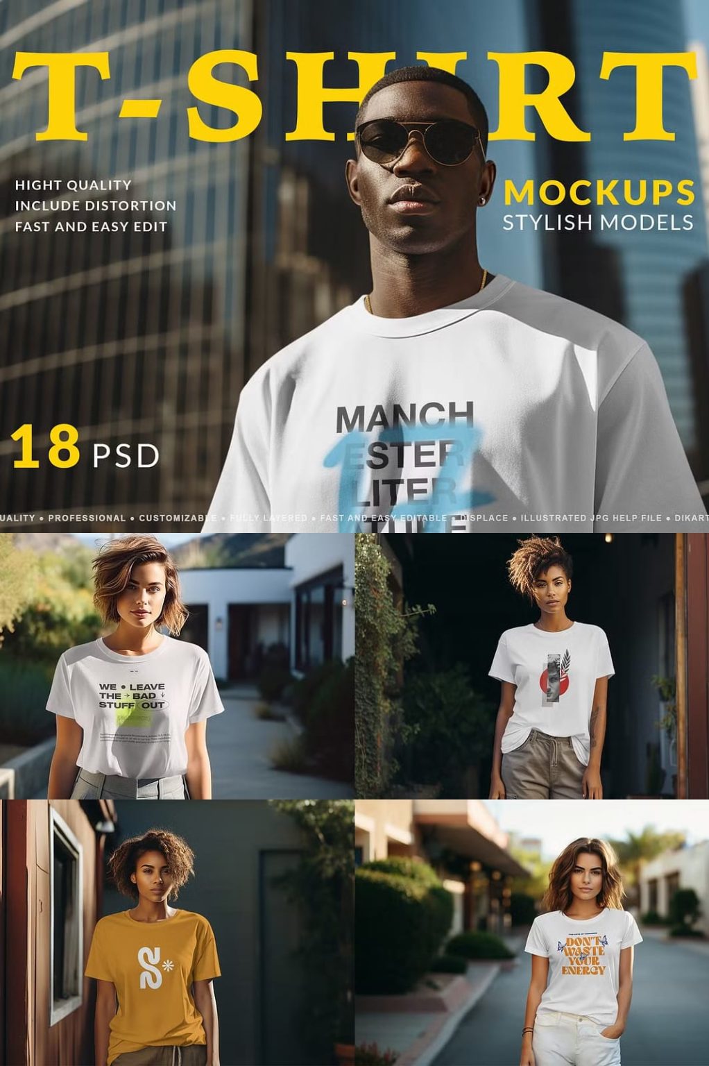 T-Shirt Mockup Stylish Models - The Danny - Mockup Design Resources