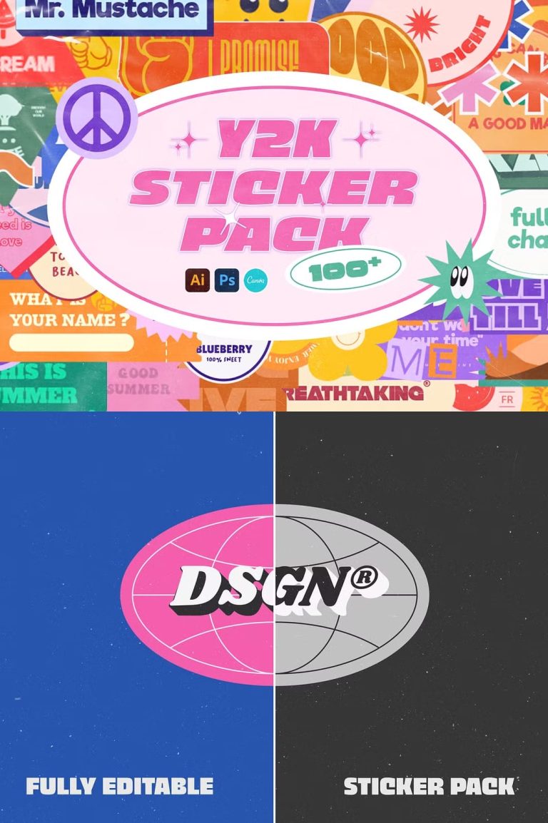 Y2K Sticker Pack - The Danny - Mockup Design Resources