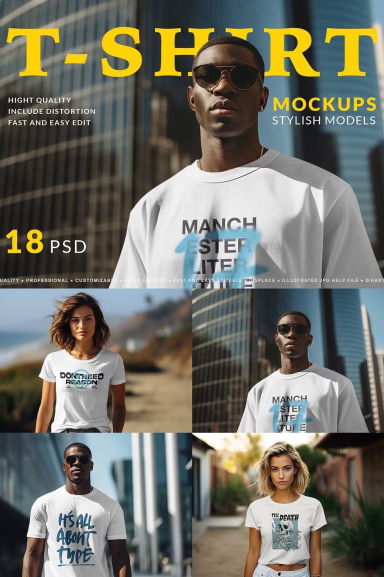 T-Shirt Mockup Stylish Models - The Danny - Mockup Design Resources