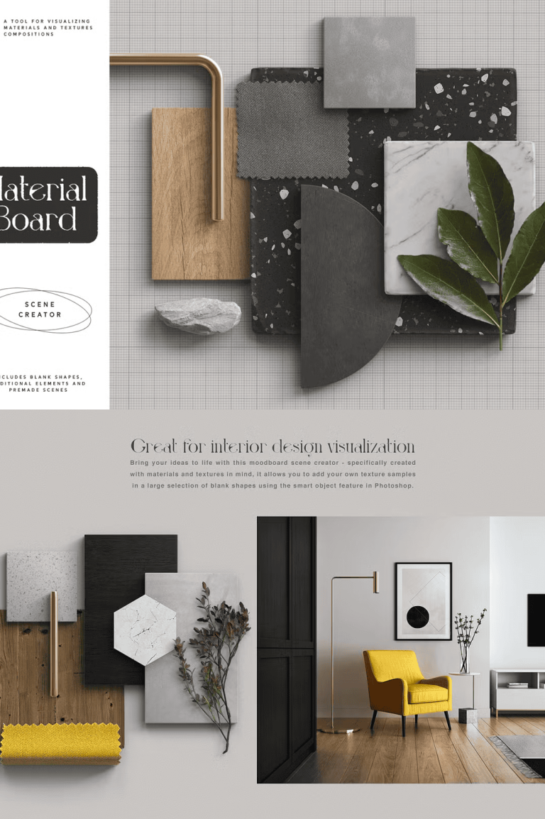 Material Board Scene Creator - The Danny - Mockup Design Resources