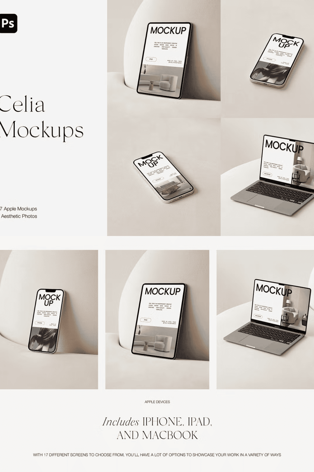 Apple Mockups | MacBook iPhone iPad - The Danny - Mockup Design Resources