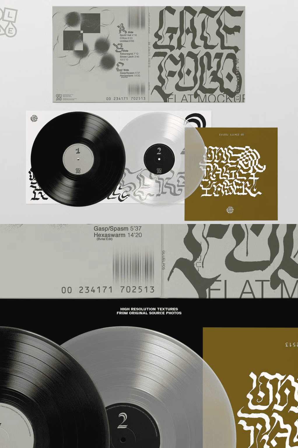 Flat Gatefold Vinyl Mockup Pack - The Danny - Mockup Design Resources