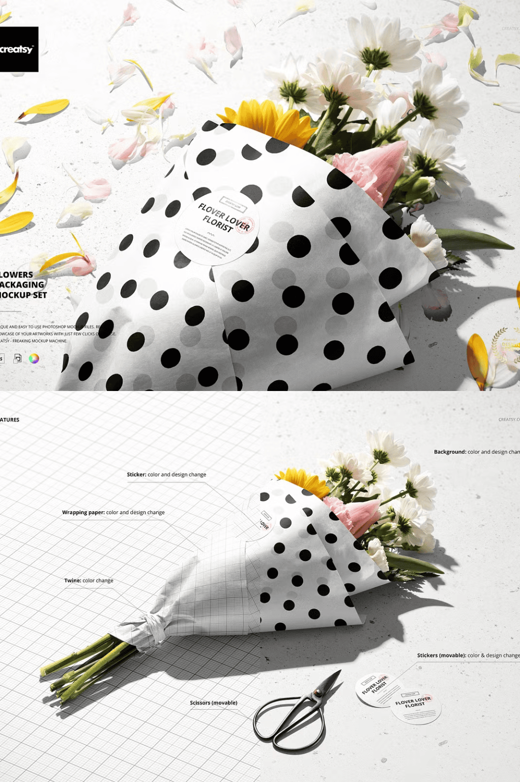Flowers Packaging Mockup Set - The Danny - Mockup Design Resources